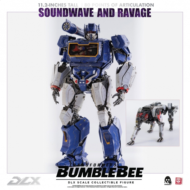 Soundwave et Ravage ThreeZero DLX : figurines Transformers Bumblebee