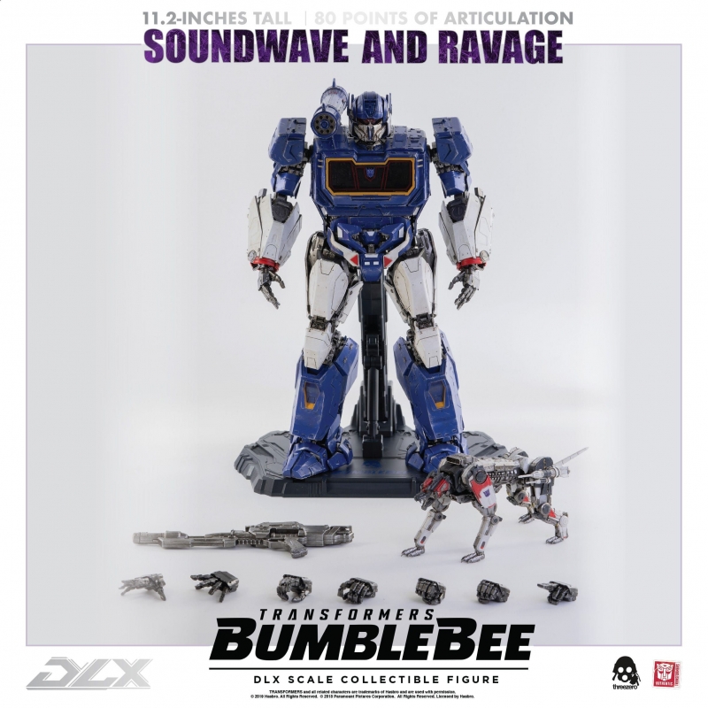 Soundwave et Ravage ThreeZero DLX : figurines Transformers Bumblebee