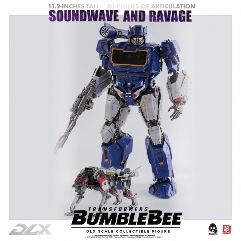 Soundwave et Ravage ThreeZero DLX : figurines Transformers Bumblebee