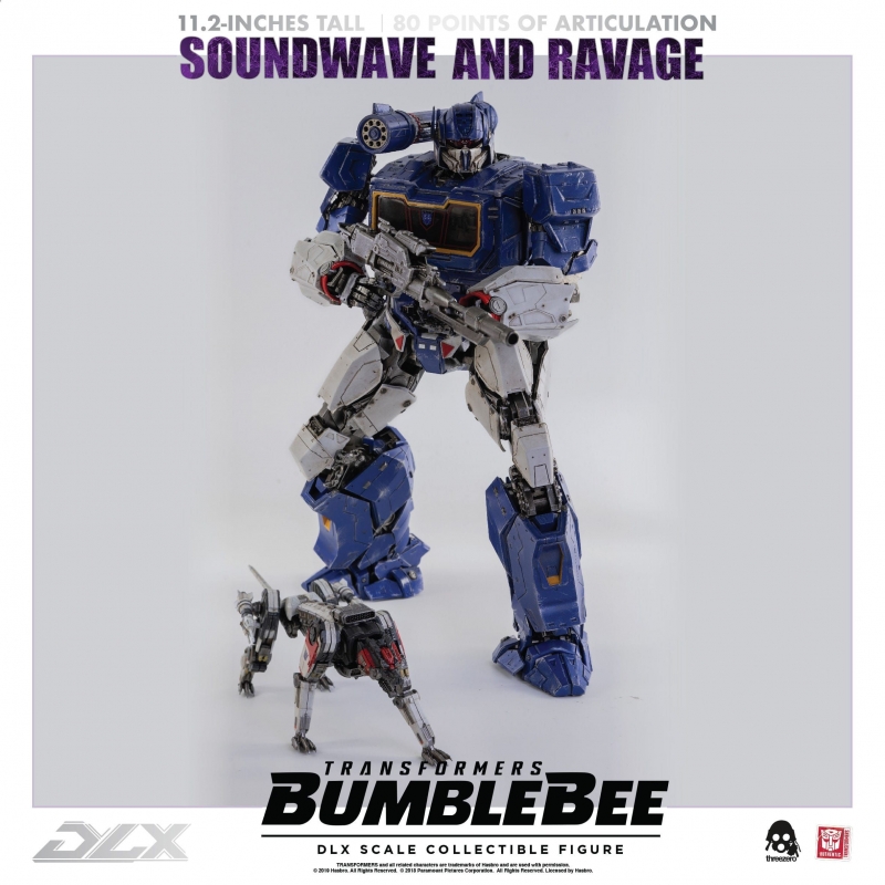 Soundwave et Ravage ThreeZero DLX : figurines Transformers Bumblebee