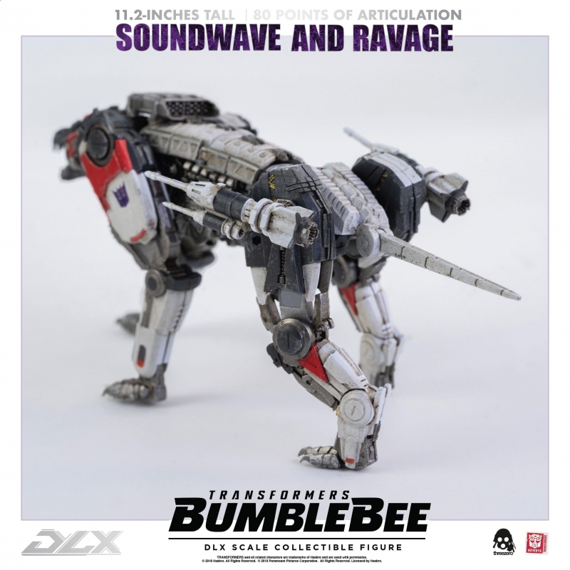 Soundwave et Ravage ThreeZero DLX : figurines Transformers Bumblebee
