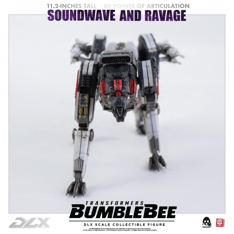 Soundwave et Ravage ThreeZero DLX : figurines Transformers Bumblebee