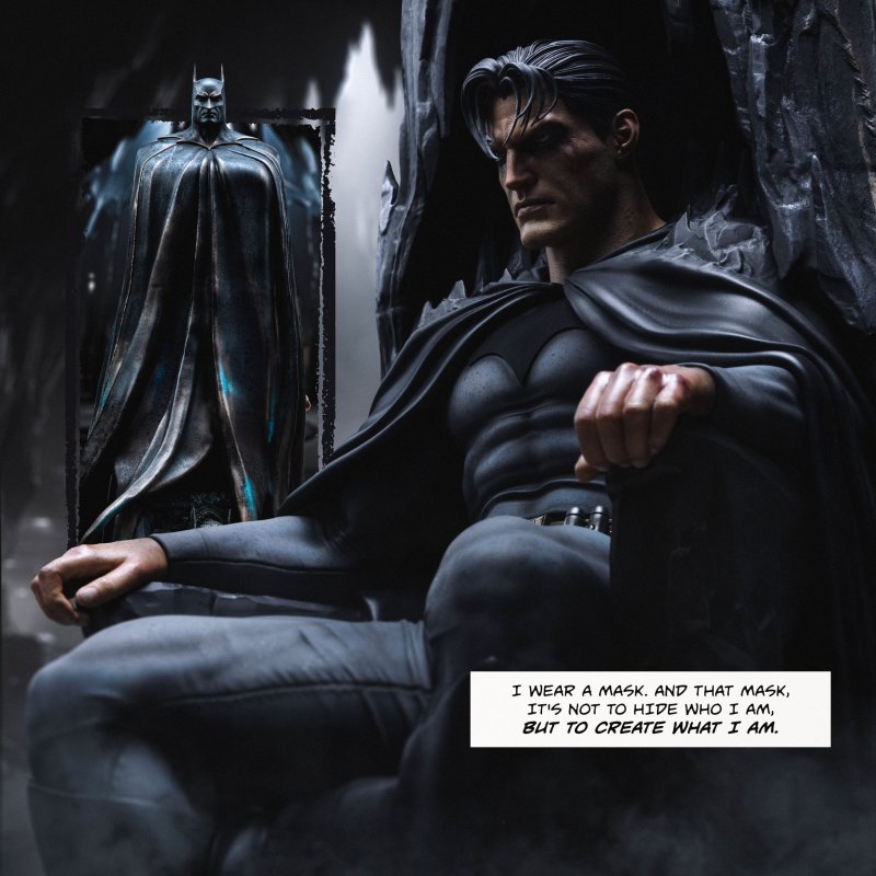 Statue Batman And Bruce Wayne Batman Identity Legacy Replica Iron Studios