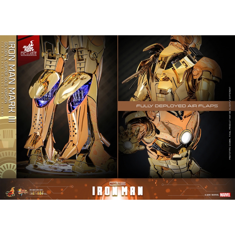 Iron Man Mark III Golden and Copper Gold Hot Toys action figure